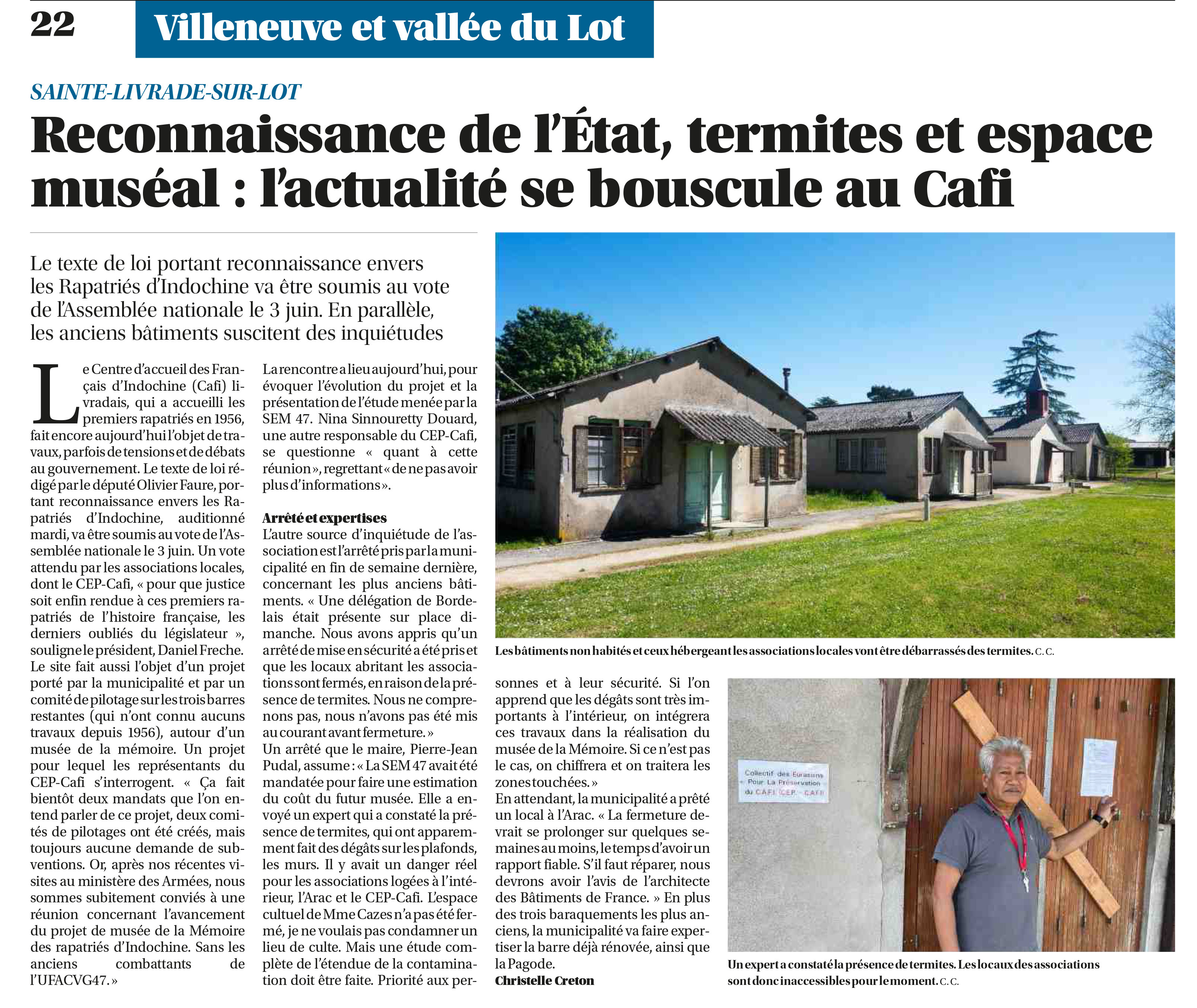 Article du « Sud-Ouest » sur le CAFI | Que reste-t-il du C.A.F.I.